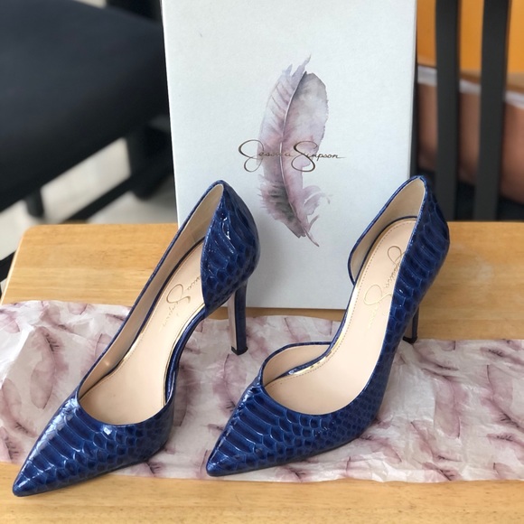 Jessica Simpson | Shoes | Jessica Simpson Blue Claudette Heels | Poshmark